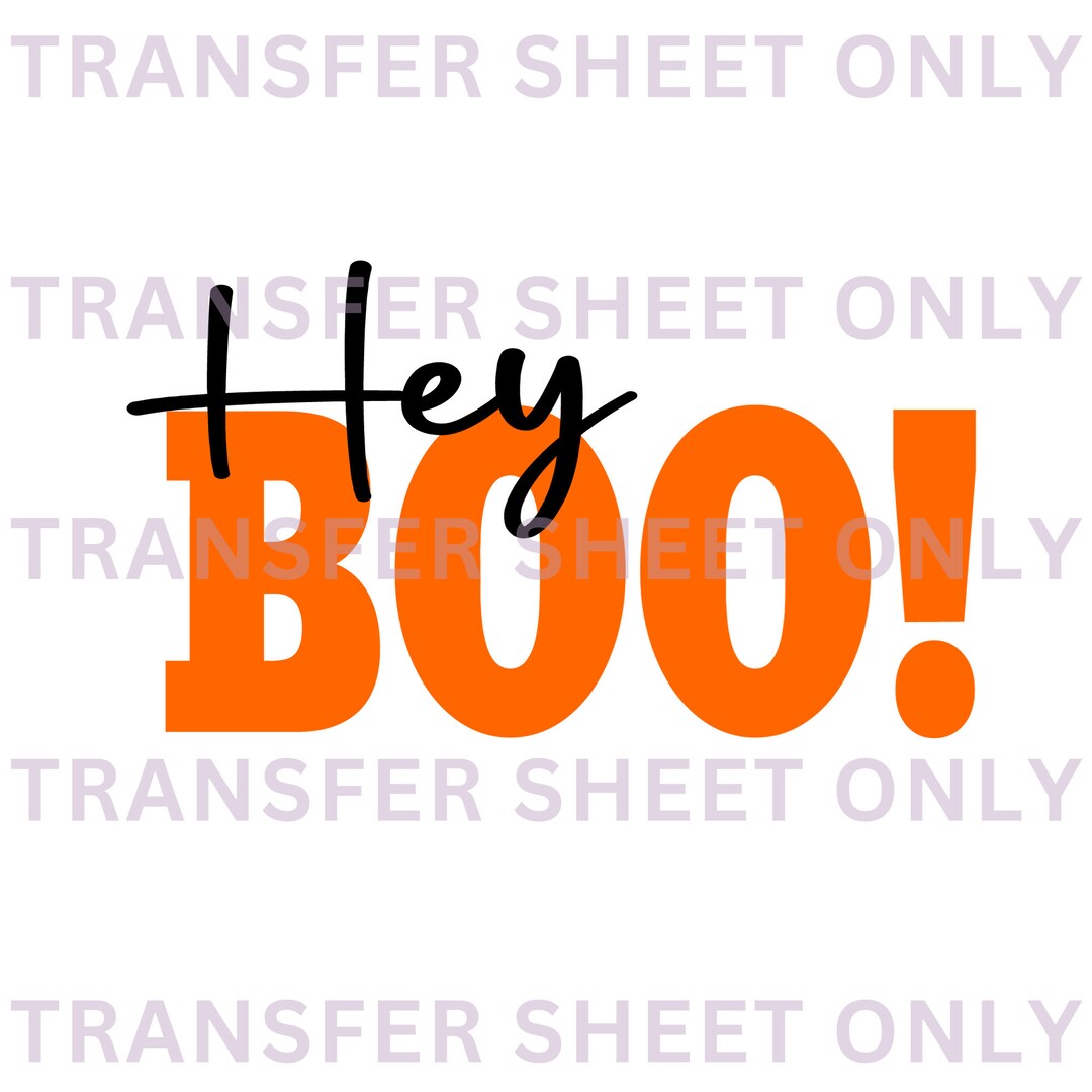 Hey Boo Transfer Sheet - Etsy