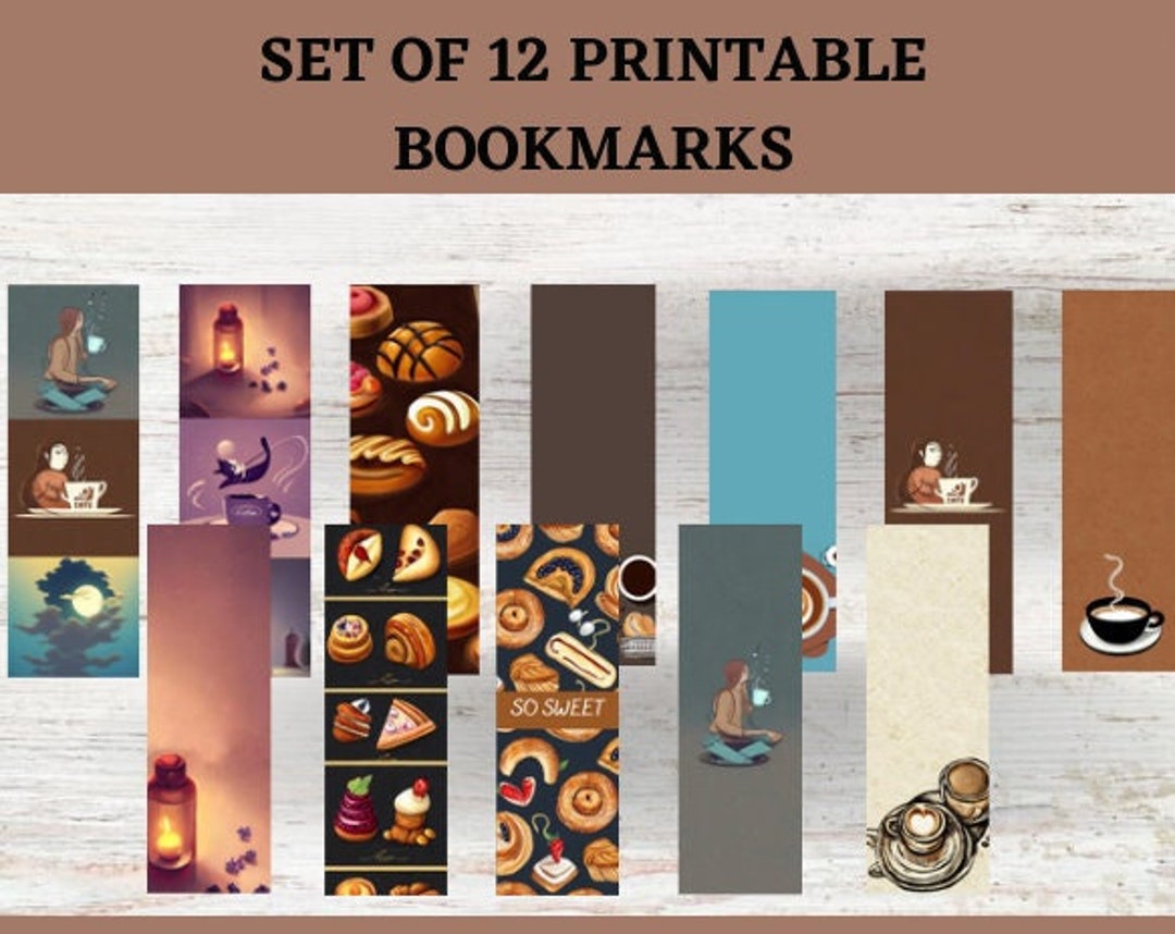 Set of 12 Printable Bookmarks, Bundle of 12 Bookmarks - Etsy
