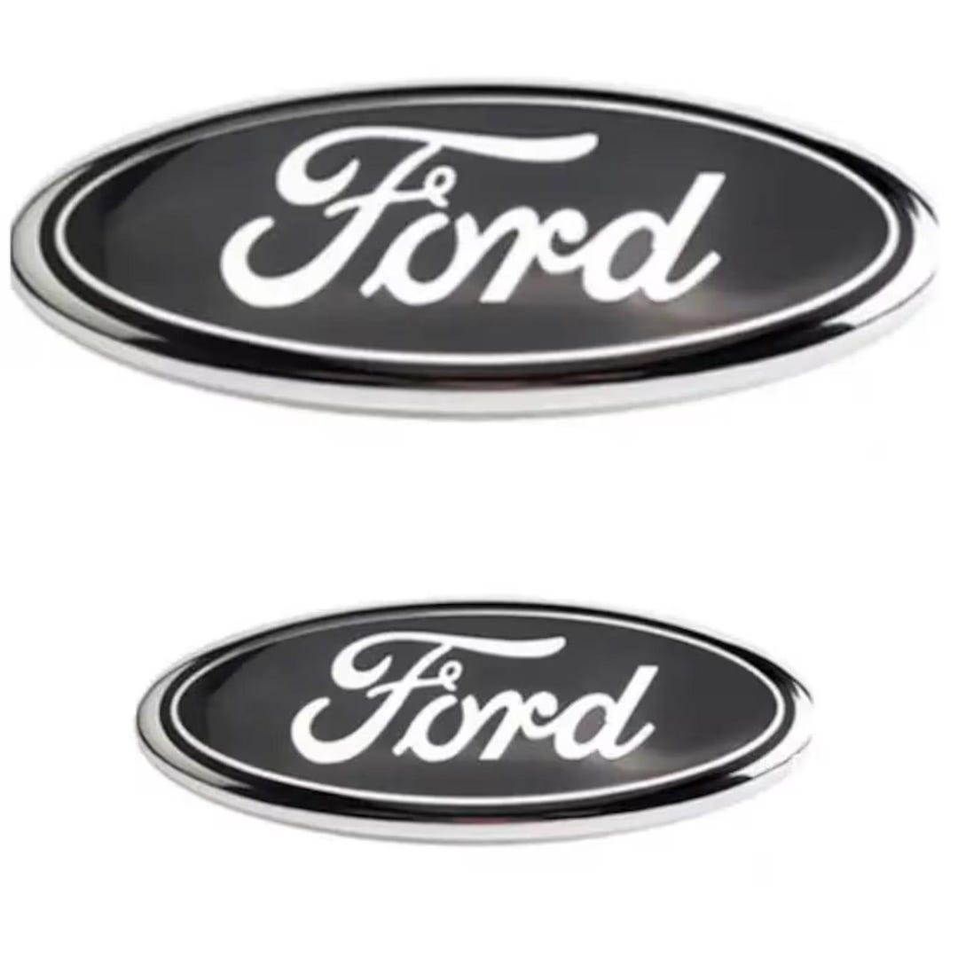 Ford Oval Badge Black/chrome Transit MK6 MK7 Ranger Front & Rear Ford ...