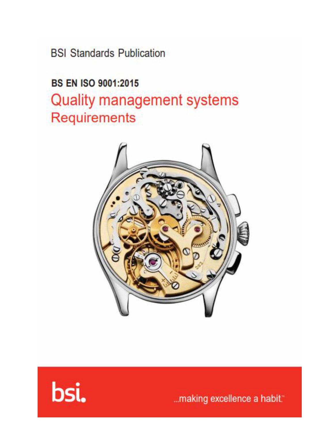BSI QMS ISO 9001:2015 Quality Management Systems Standard, Digital Copy ...