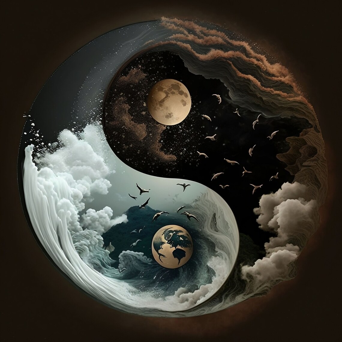 Downloadable Digital Art, Printable Wall Decor, the Yin Yang - Etsy