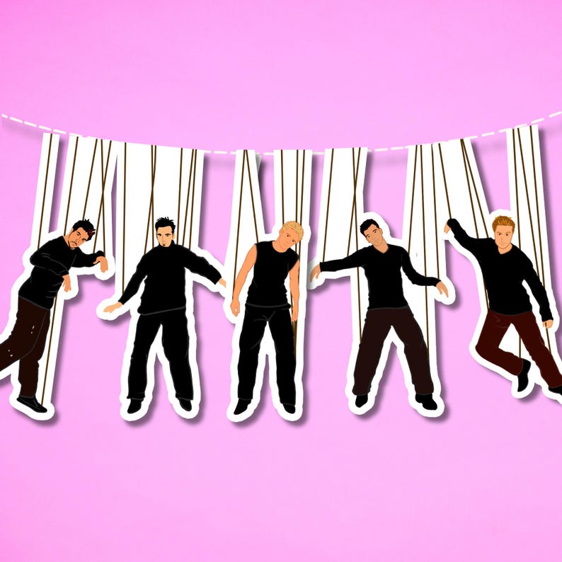 90s Boy Band Party Banner, Y2K Pop Star Decor, Retro Birthday Backdrop ...