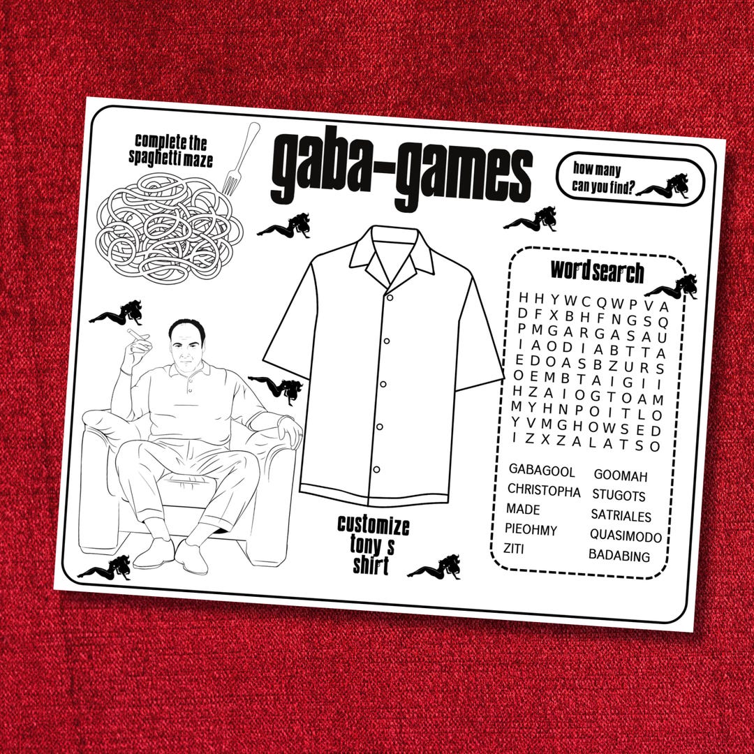 Mobster Party Activity Sheet, Mafia Theme Decor, 90s Crime Show ...