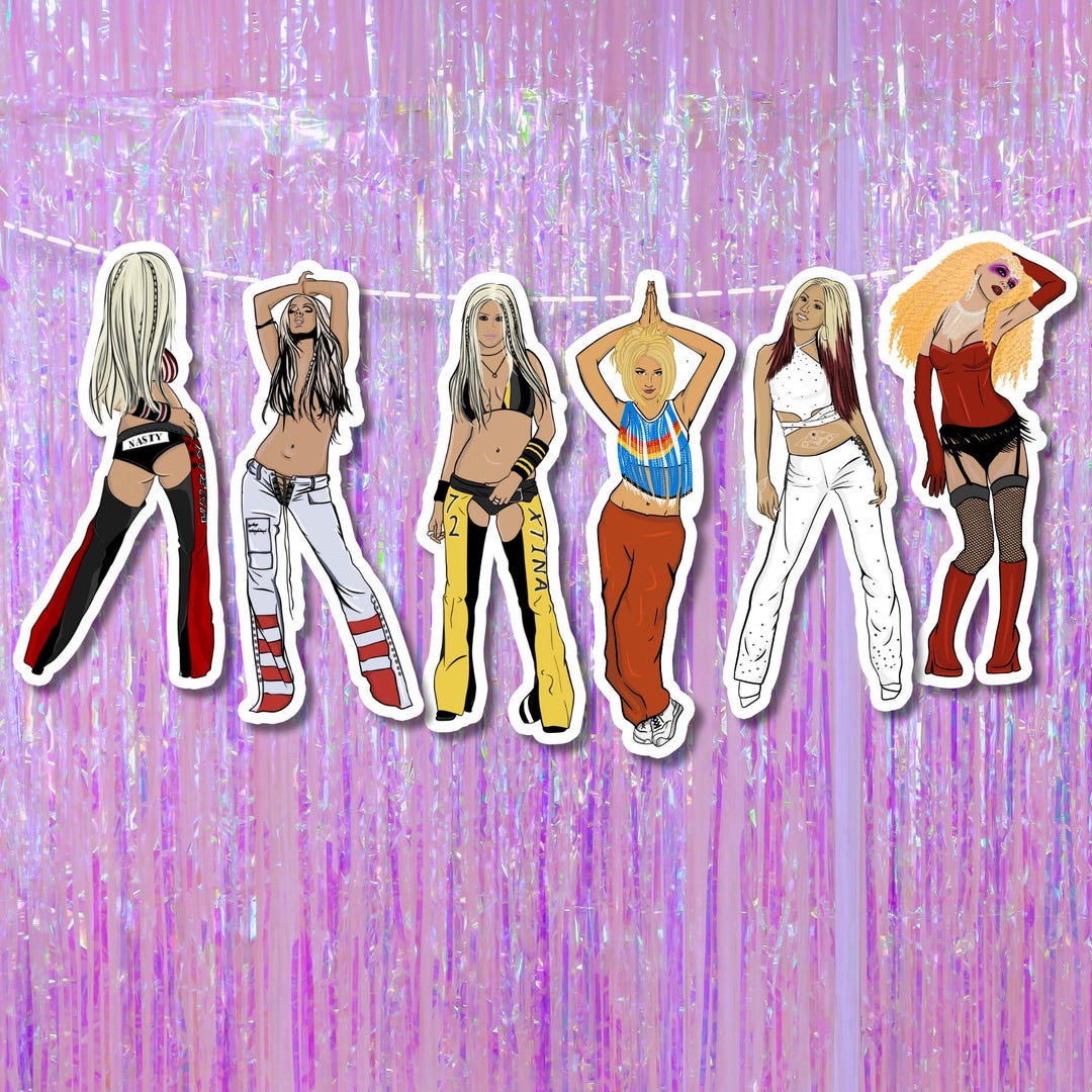 Pop Star Xtina Inspired Printable Party Banner, 90s 2000s Diva Party ...