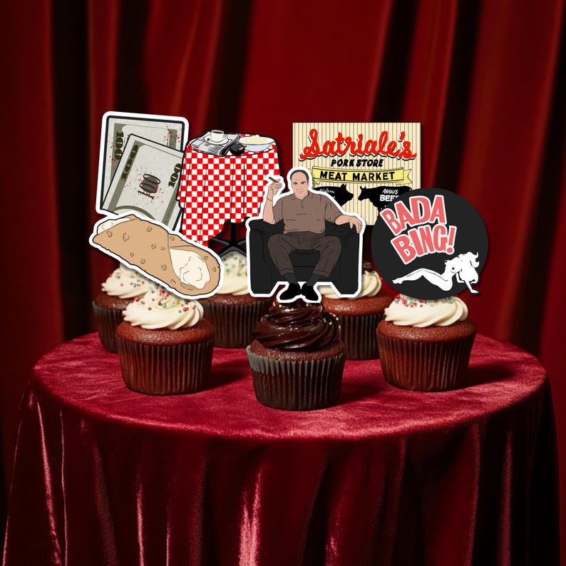 Mobster Party Cupcake Toppers, Mafia Theme Decor, 90s Crime Show ...