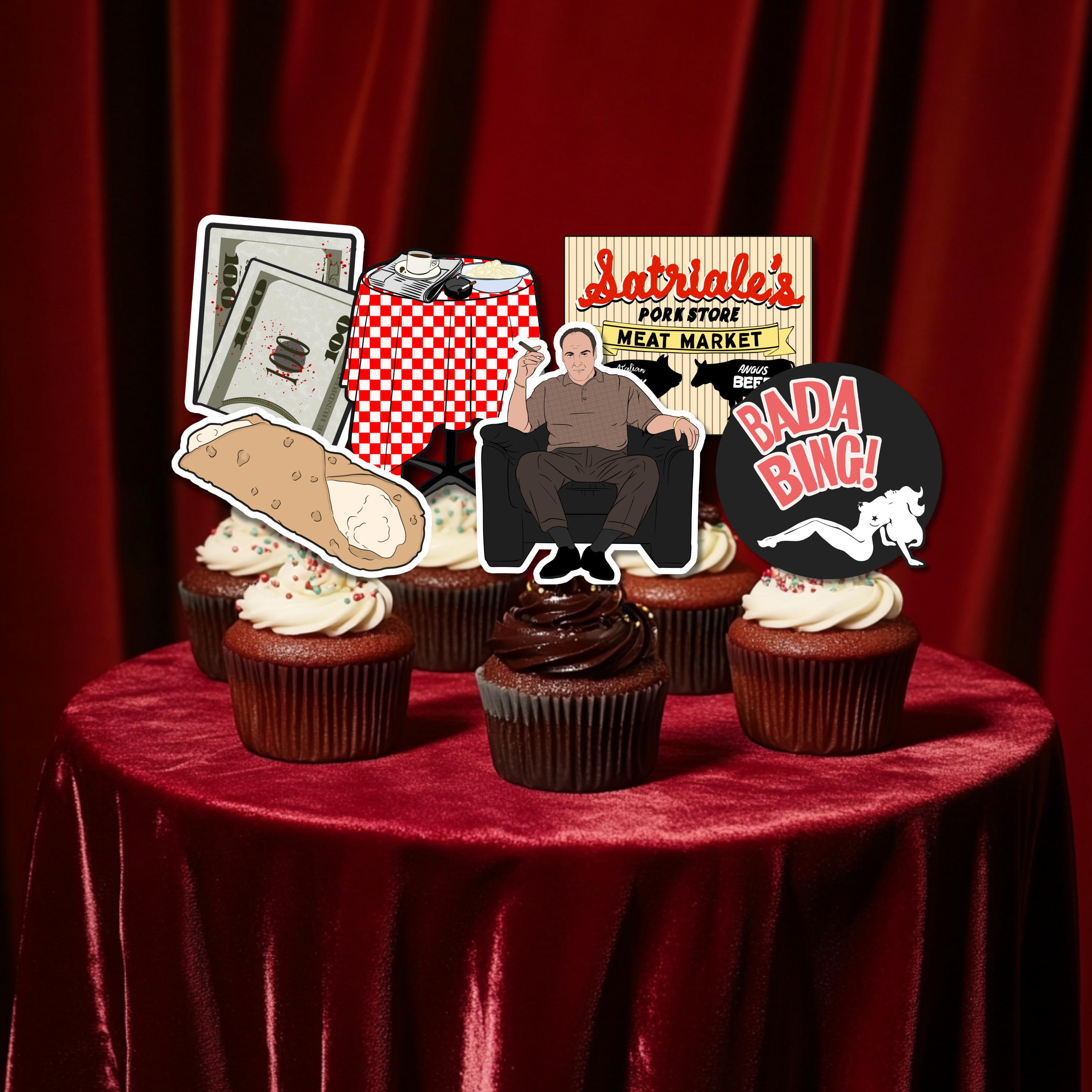 Mobster Party Cupcake Toppers, Mafia Theme Decor, 90s Crime Show ...