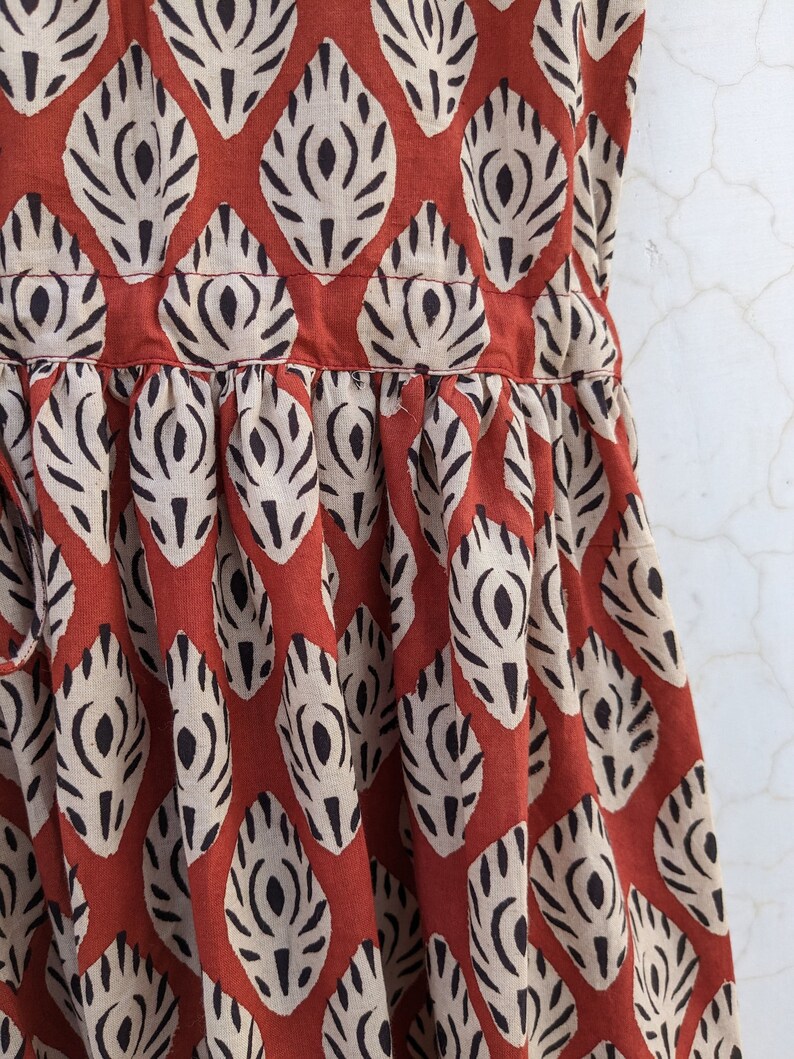 Hand Block Printed Sleeveless Dress Summer Dress Cotton Dress Floral ...