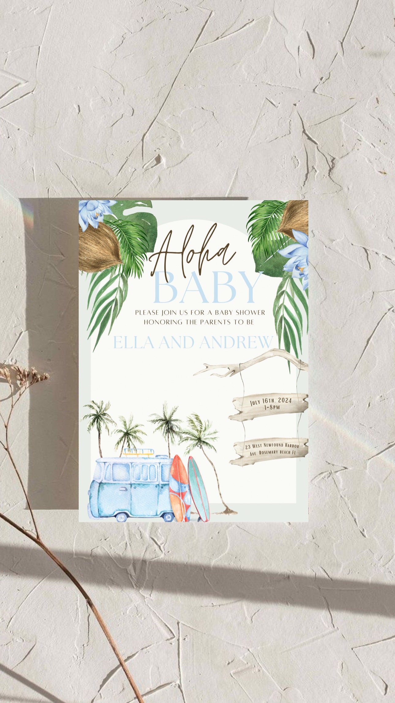 Aloha Baby Baby Shower Invitation Template, Aloha Baby Shower Theme ...