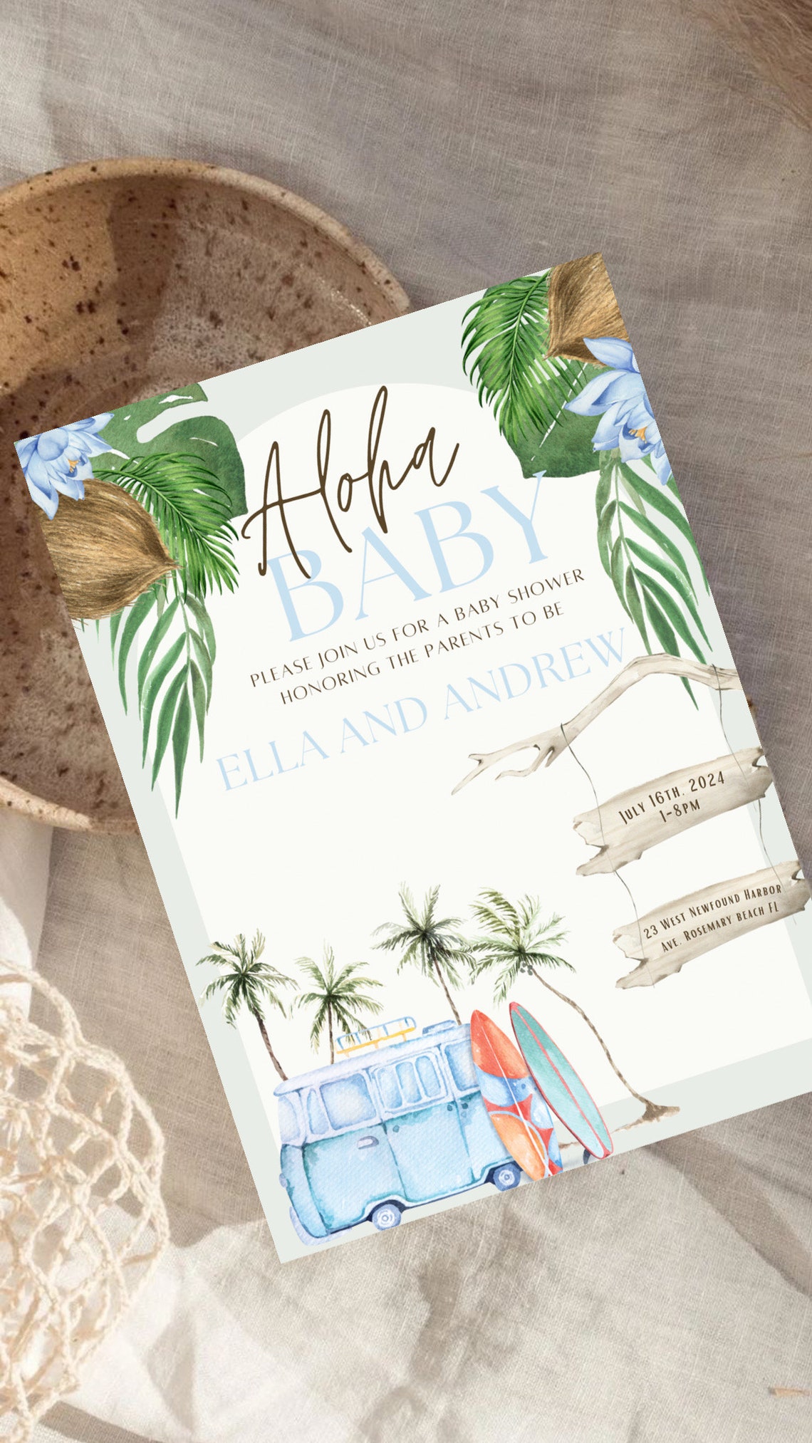 Aloha Baby Baby Shower Invitation Template, Aloha Baby Shower Theme ...