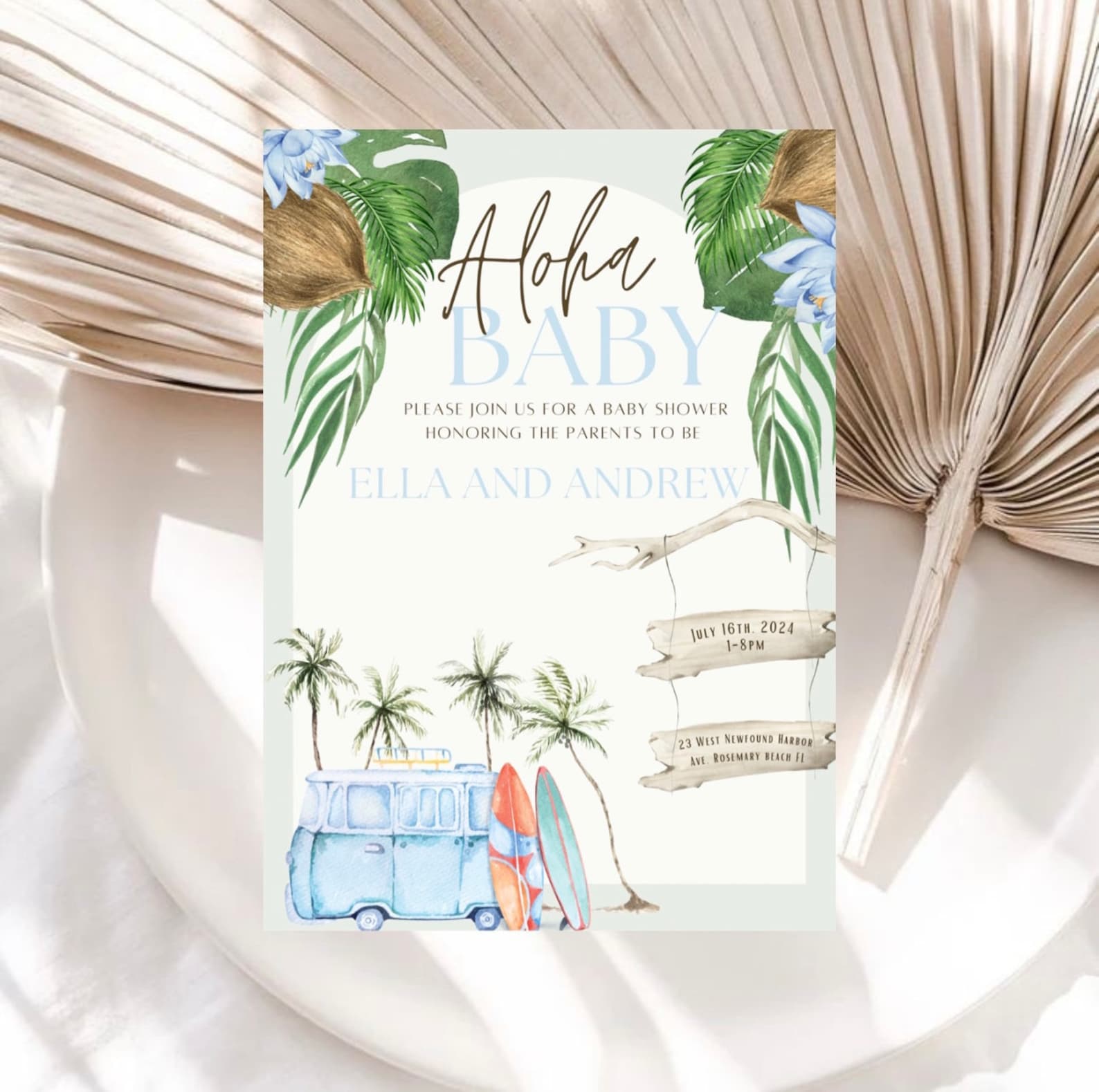 Aloha Baby Baby Shower Invitation Template, Aloha Baby Shower Theme ...