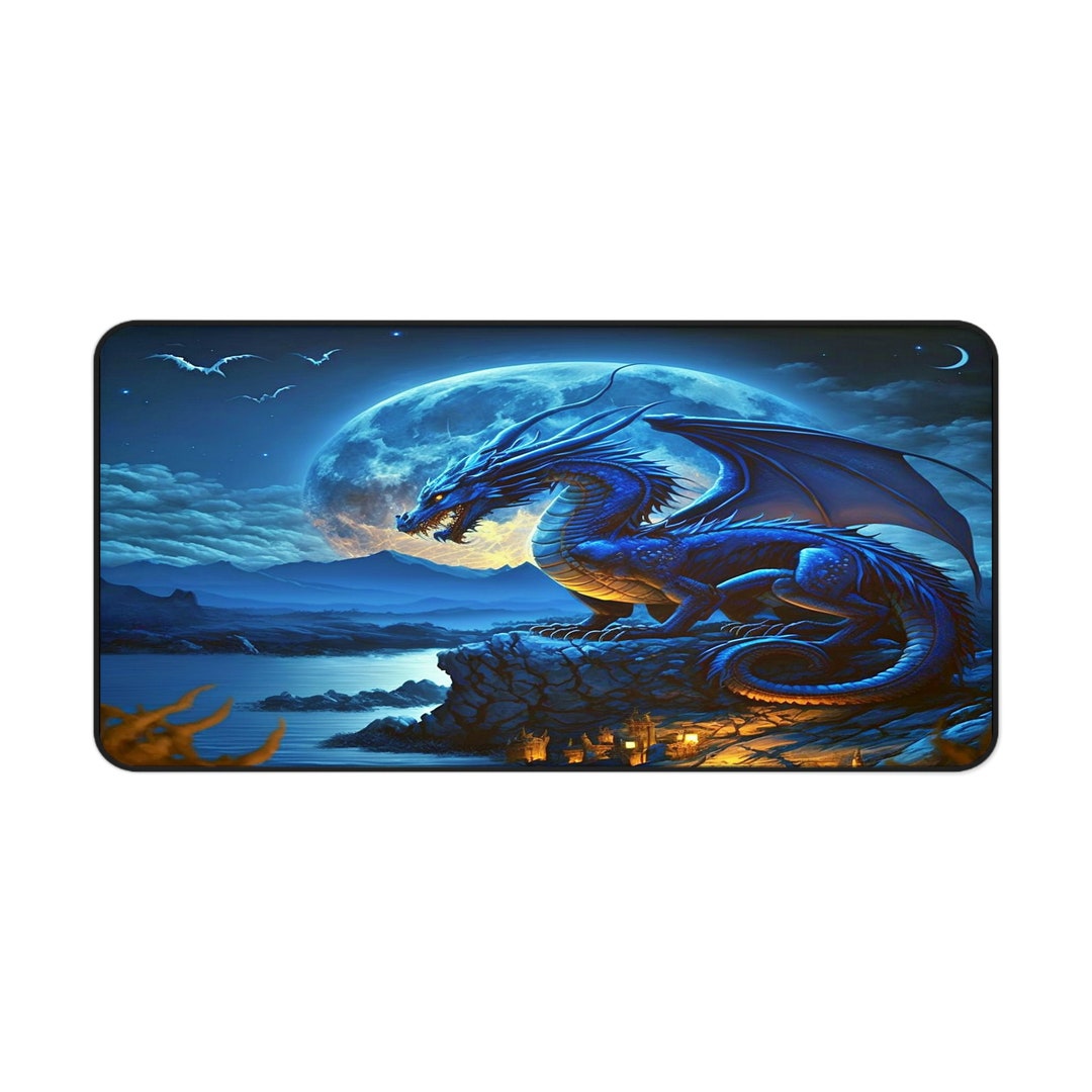 Dragon Series Ancient Blue Dragon Desk Mat - Etsy