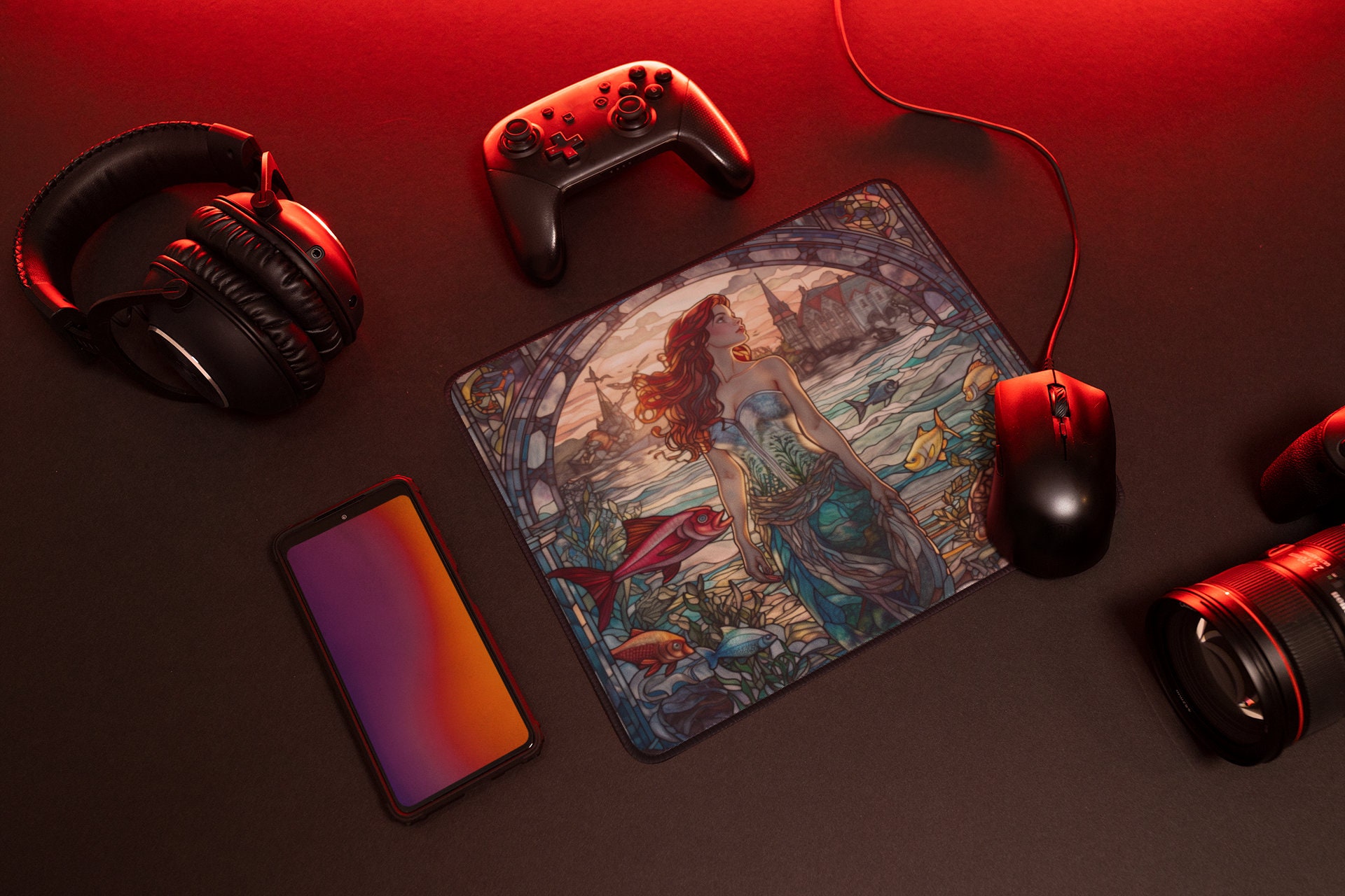 Princess Ariel-full Body-stained Series-mouse Pad - Etsy