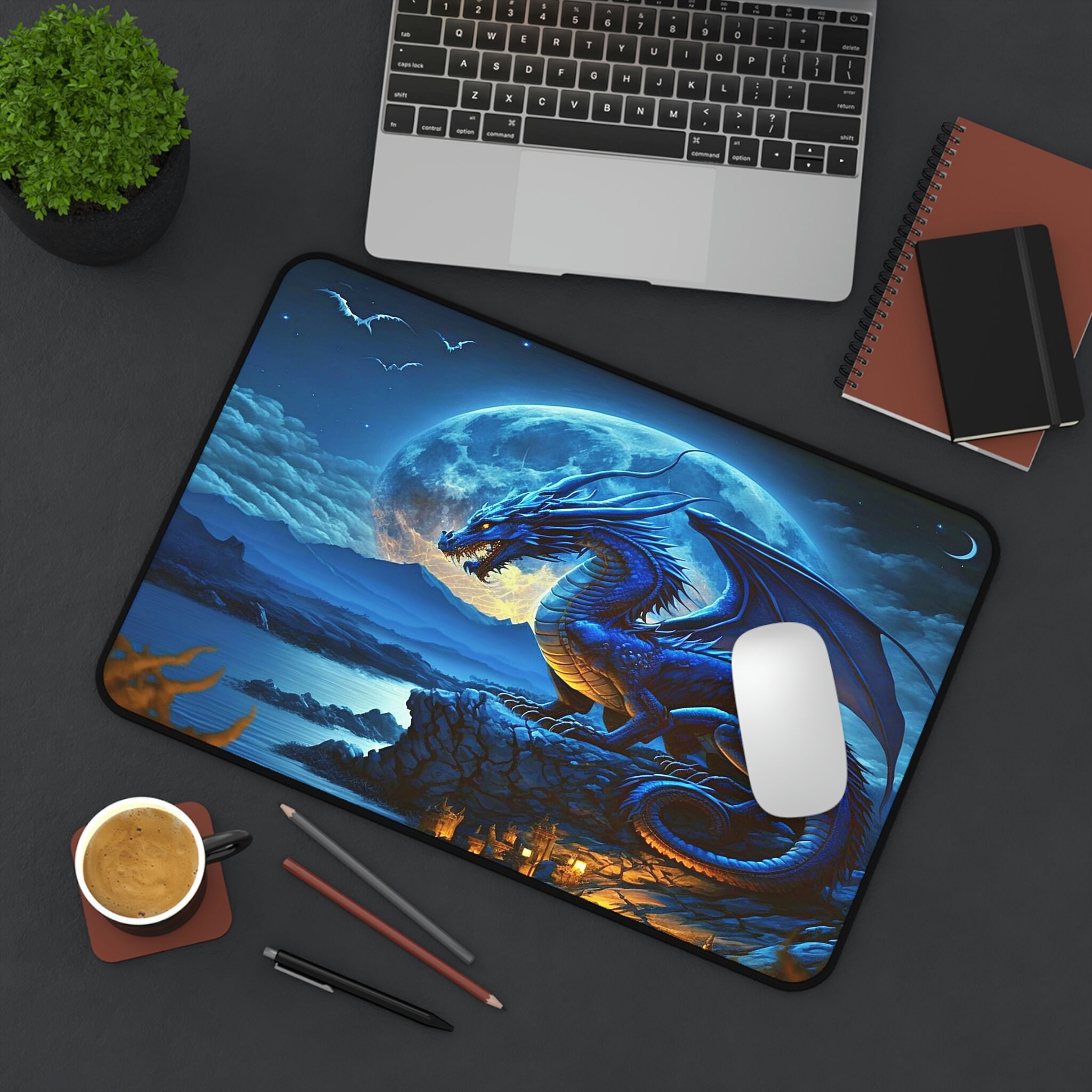 Dragon Series-ancient Blue Dragon-desk Mat - Etsy