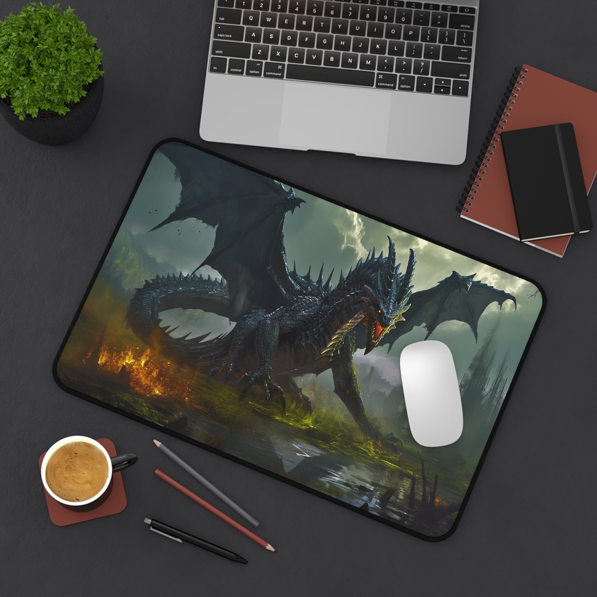 Dragon Series Ancient Black Dragon Desk Mat - Etsy