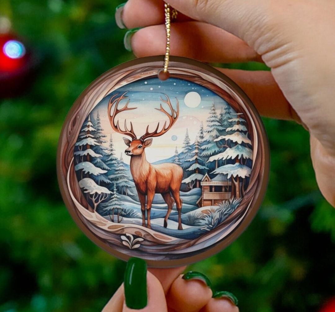 Buck Ornament, Christmas Ornament, Deer Ornament, Winter Ornament ...