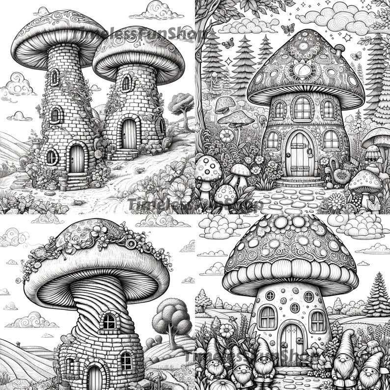 Full of Enchanted Mushroom Homes: Whimsical Wonderland of Mushrooms ...