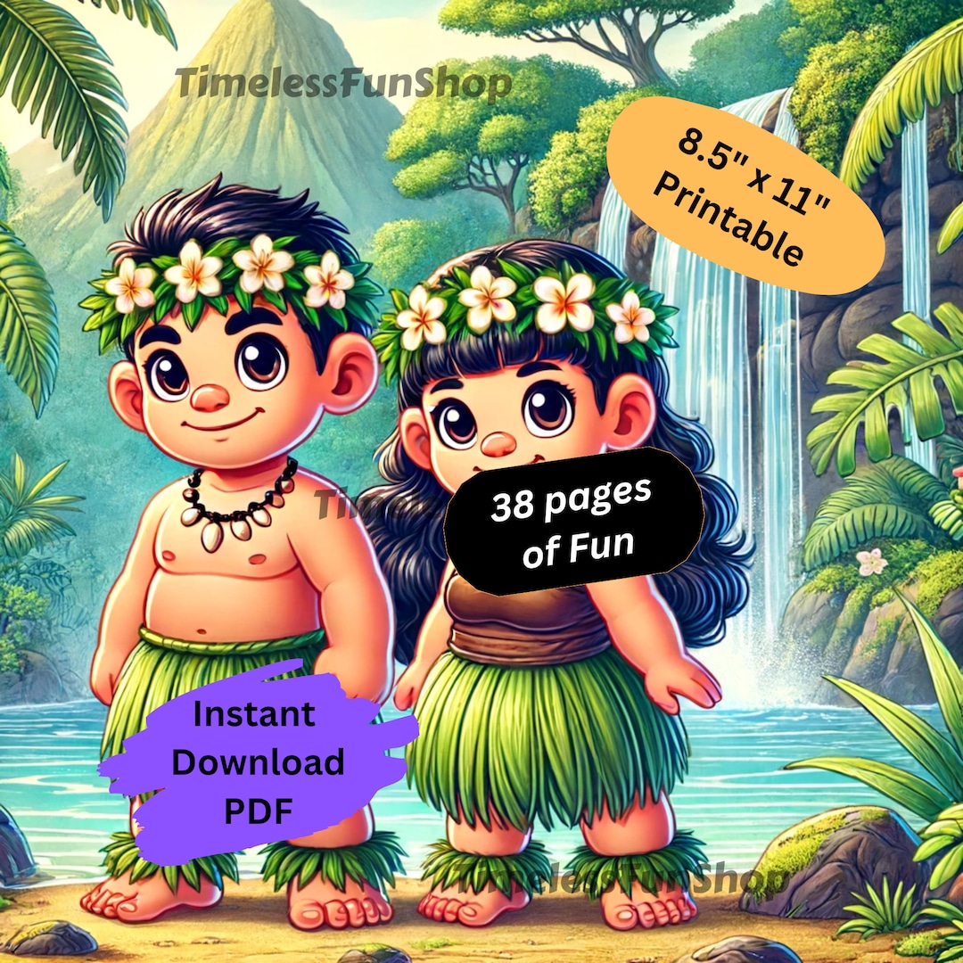 Kids Coloring Page About Mystical Menehune People: A Coloring Journey ...