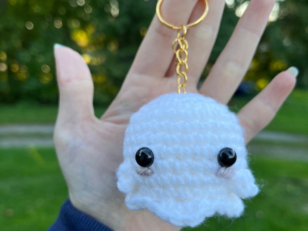 Ghost Keychain Crochet Ghost Plush Keychain Ghost Plushy Crochet ...