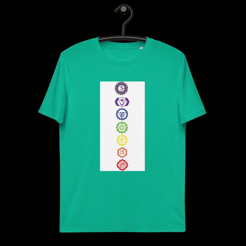 Unisex Tee . the 7 Chakras Graphic Tee, Spiritual Shirt, Energy Balance Top, Yoga Inspired ...