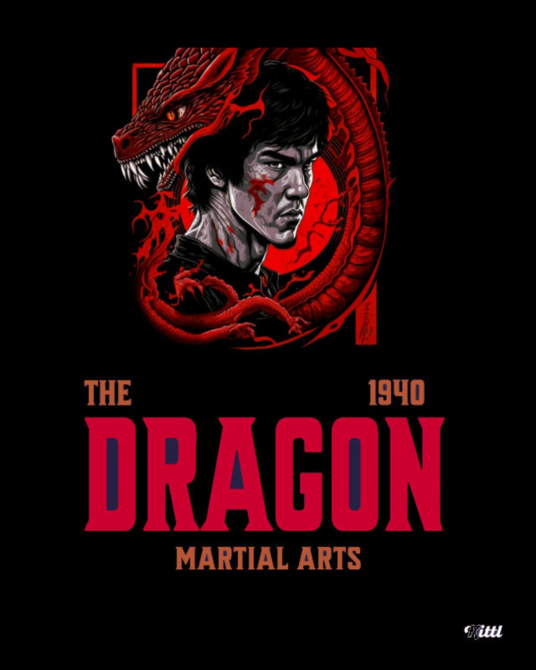 Unisex Unleash the Dragon: Bruce Lee Red Dragon Tee - Etsy