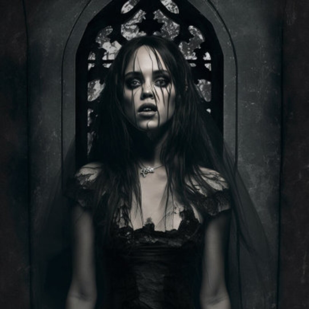 Gothic Enigma: Digital Download Image of Wednesday Adams in Dark ...