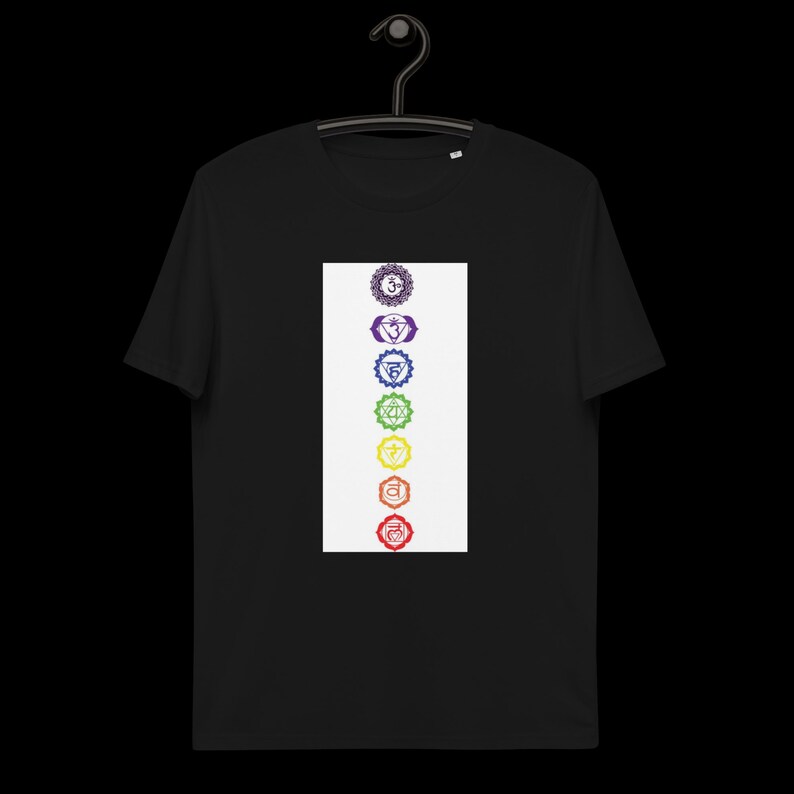 Unisex Tee . the 7 Chakras Graphic Tee, Spiritual Shirt, Energy Balance Top, Yoga Inspired ...