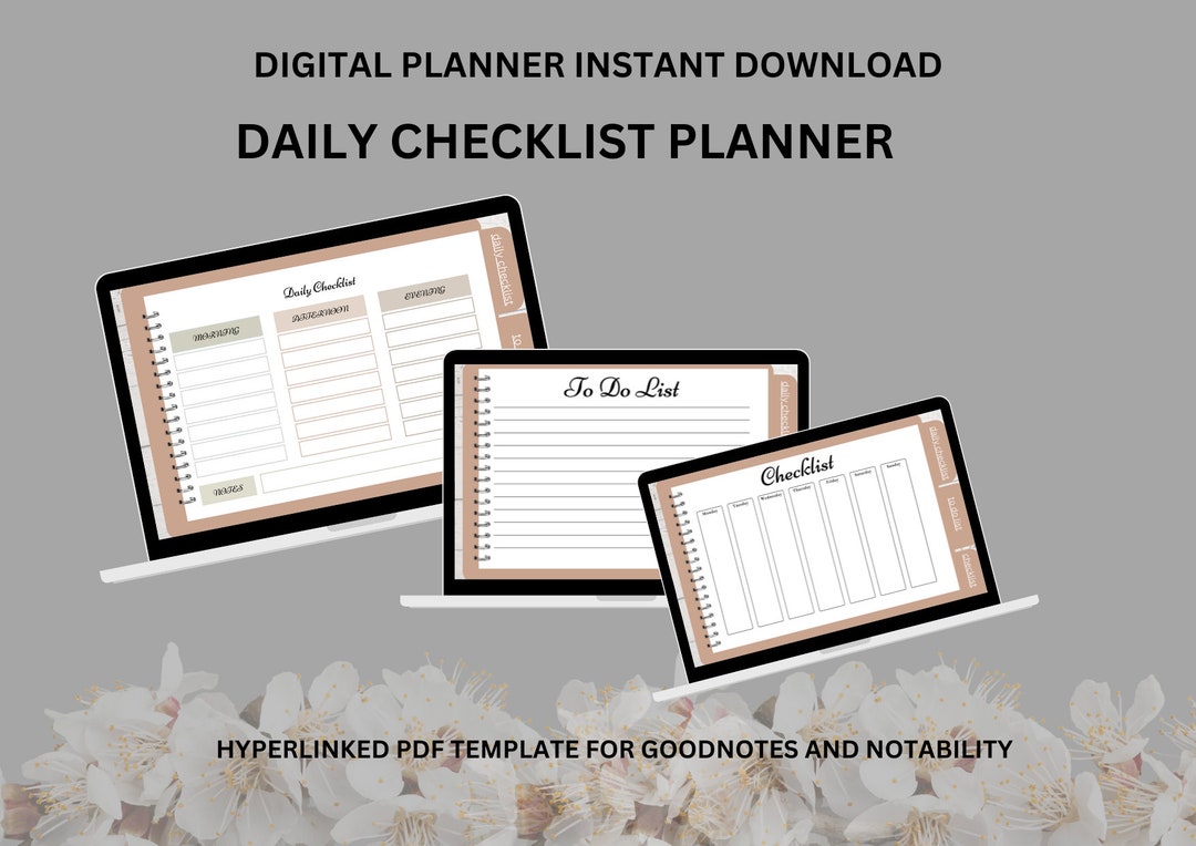 Daily Checklist // to Do List // Check List // Digital Planner // Good ...