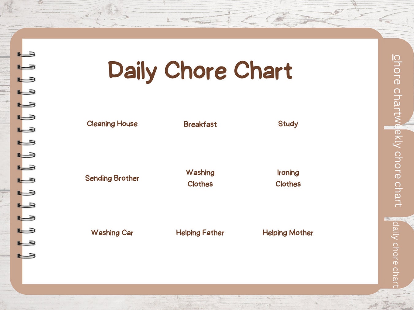 Daily & Weekly Chore Chart: Digital Planner for Goodnotes, Notability ...