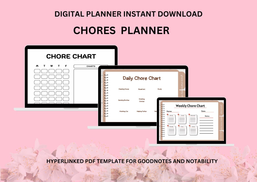 Daily & Weekly Chore Chart: Digital Planner for Goodnotes, Notability ...