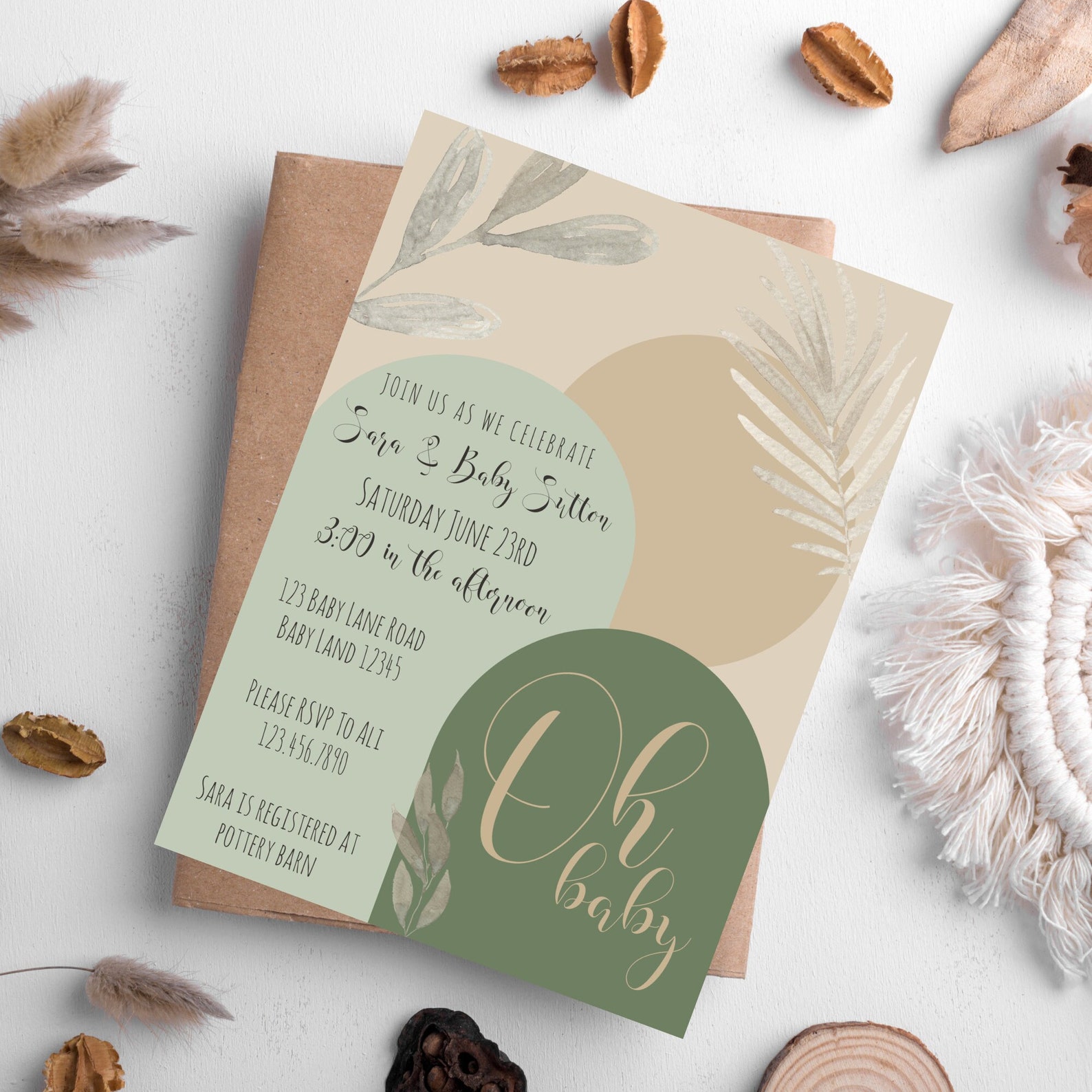 Baby Shower Invitation, Digital Baby Shower Invitation, Printable Baby ...