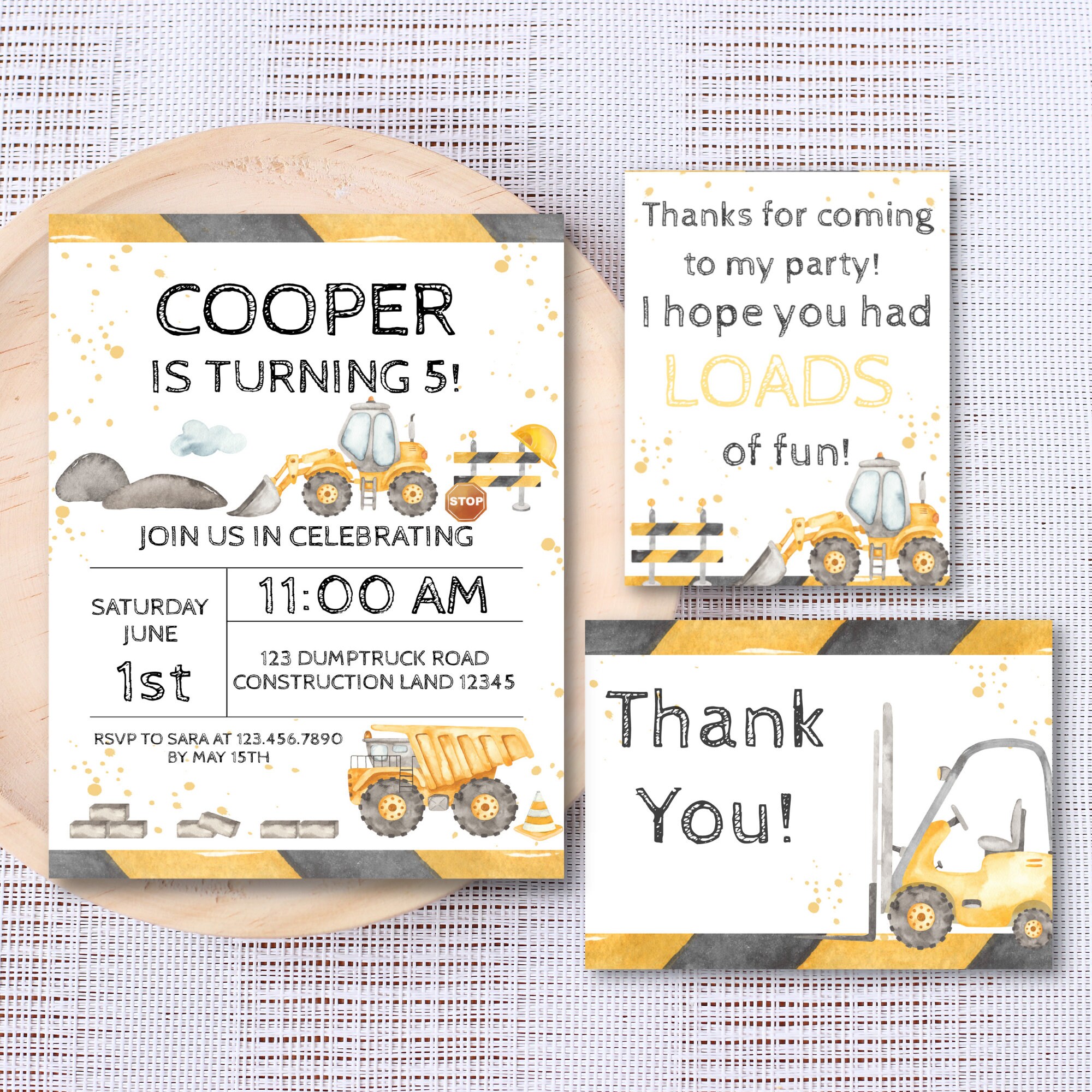 Construction Birthday Invitation, Construction Invite, Construction ...