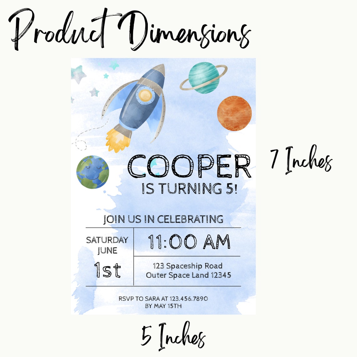 Space Invitation Outer Space Birthday Invitation Space - Etsy