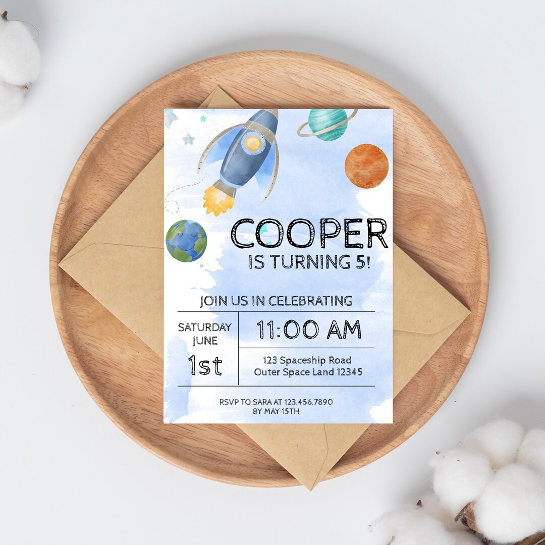 Space Invitation Outer Space Birthday Invitation Space - Etsy