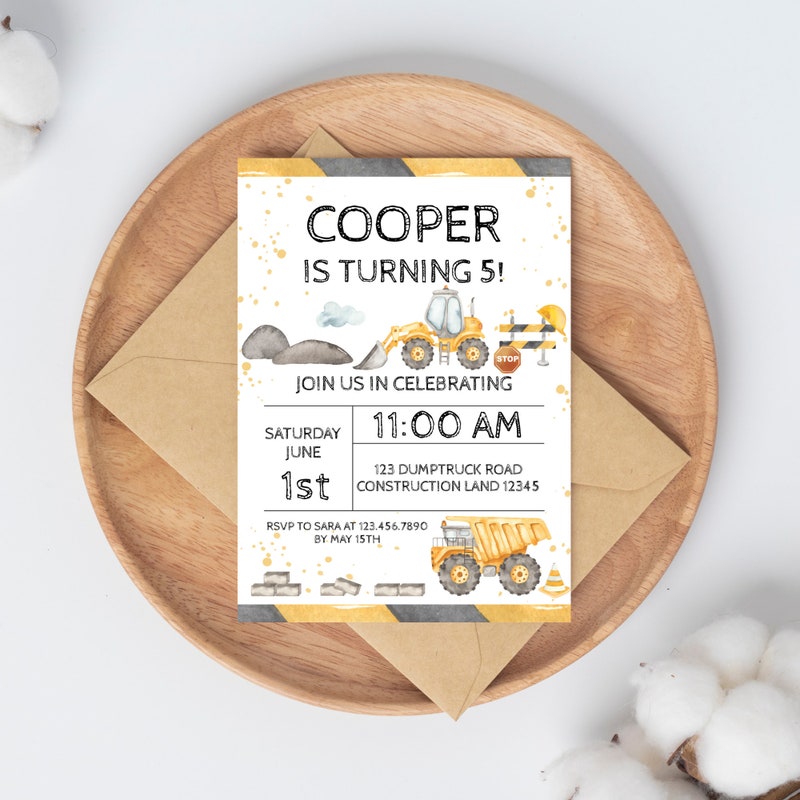 Construction Invite - Etsy