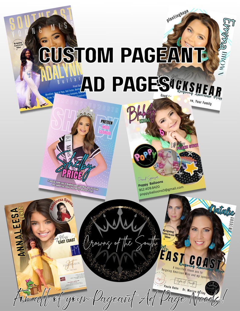 Custom Pageant Ad Page 8x11.5 for Any Pageant or System - Etsy