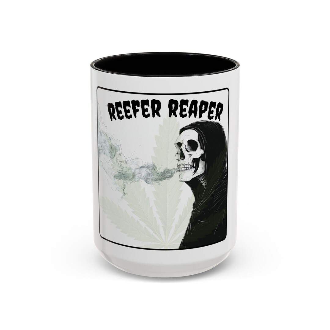 Reefer Reaper Accent Mug, Marijuana Smoke Coffee Cup - Etsy
