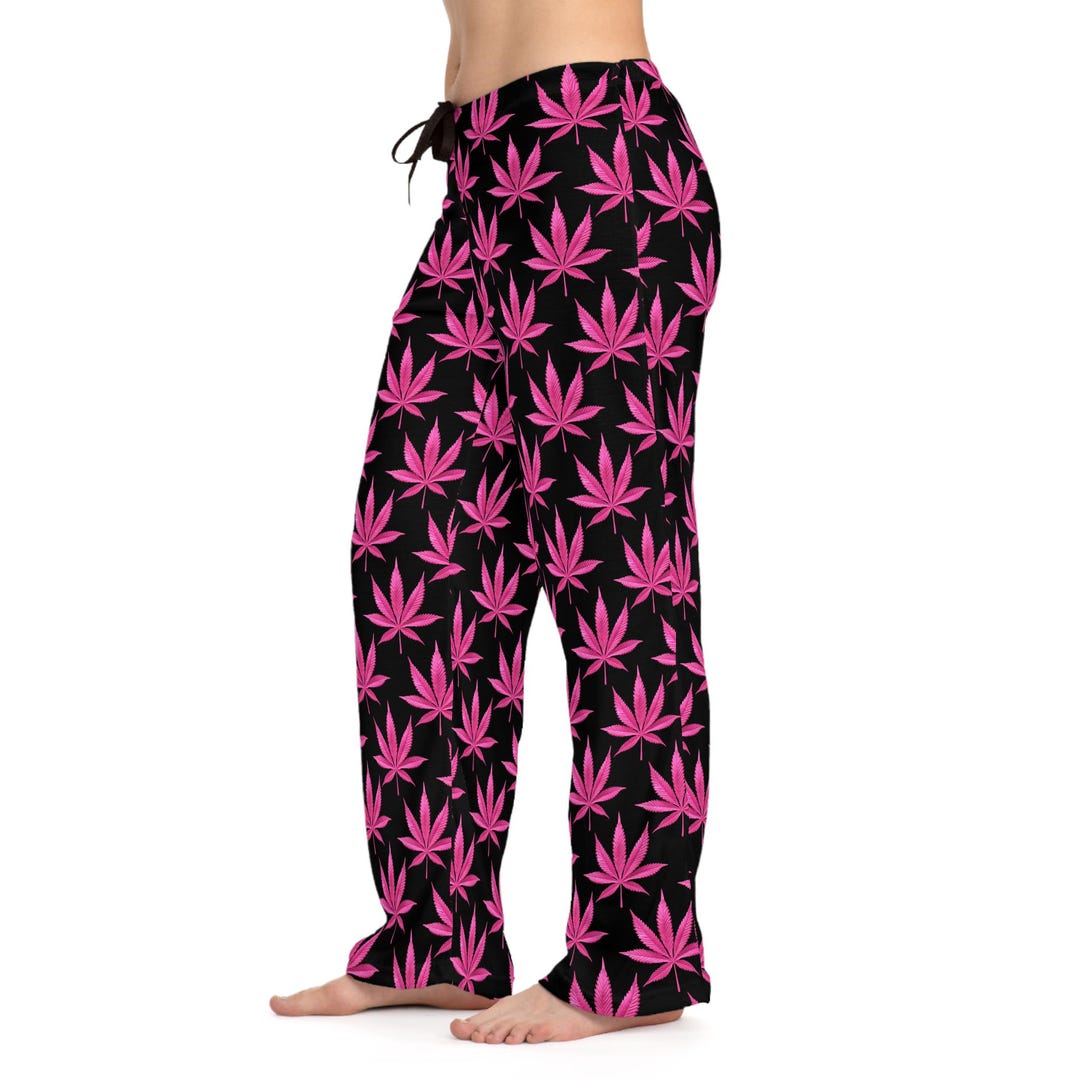 Marijuana Leaf Women's Pajama Pants, Pink Weed Pj Bottoms - Etsy