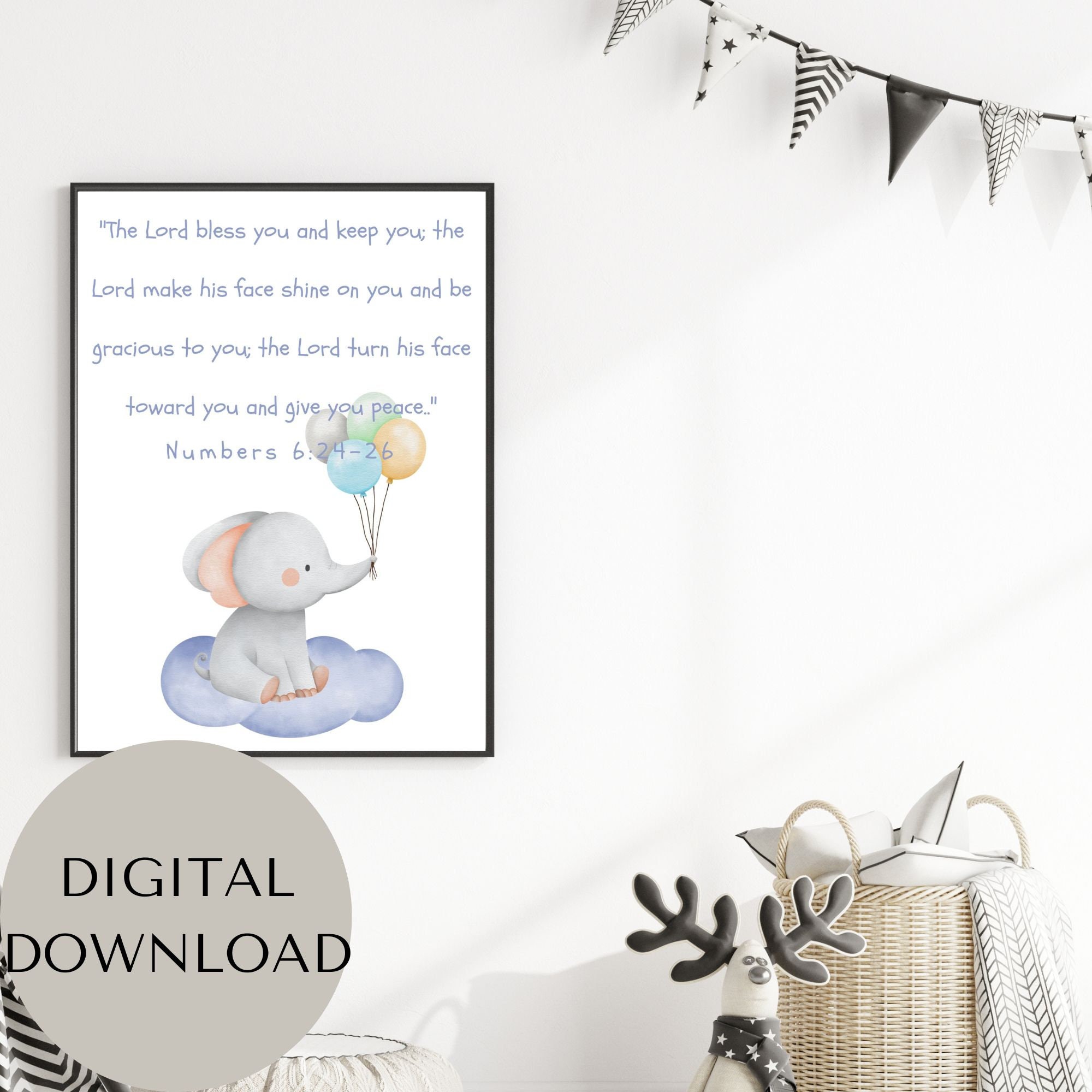Scripture Bible Verse Nursery Printable Wall Art - Etsy