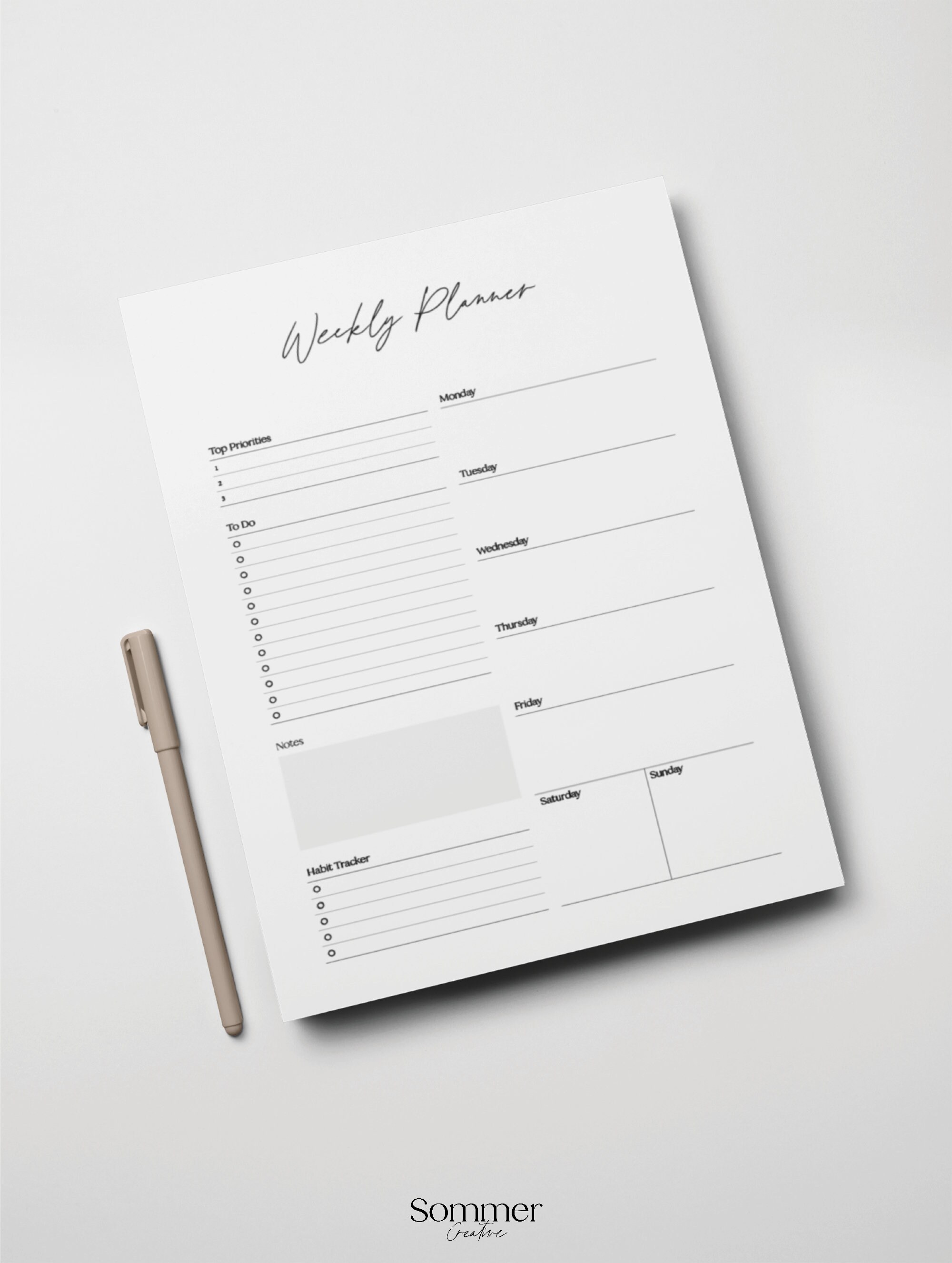Printable Weekly Planner - Etsy
