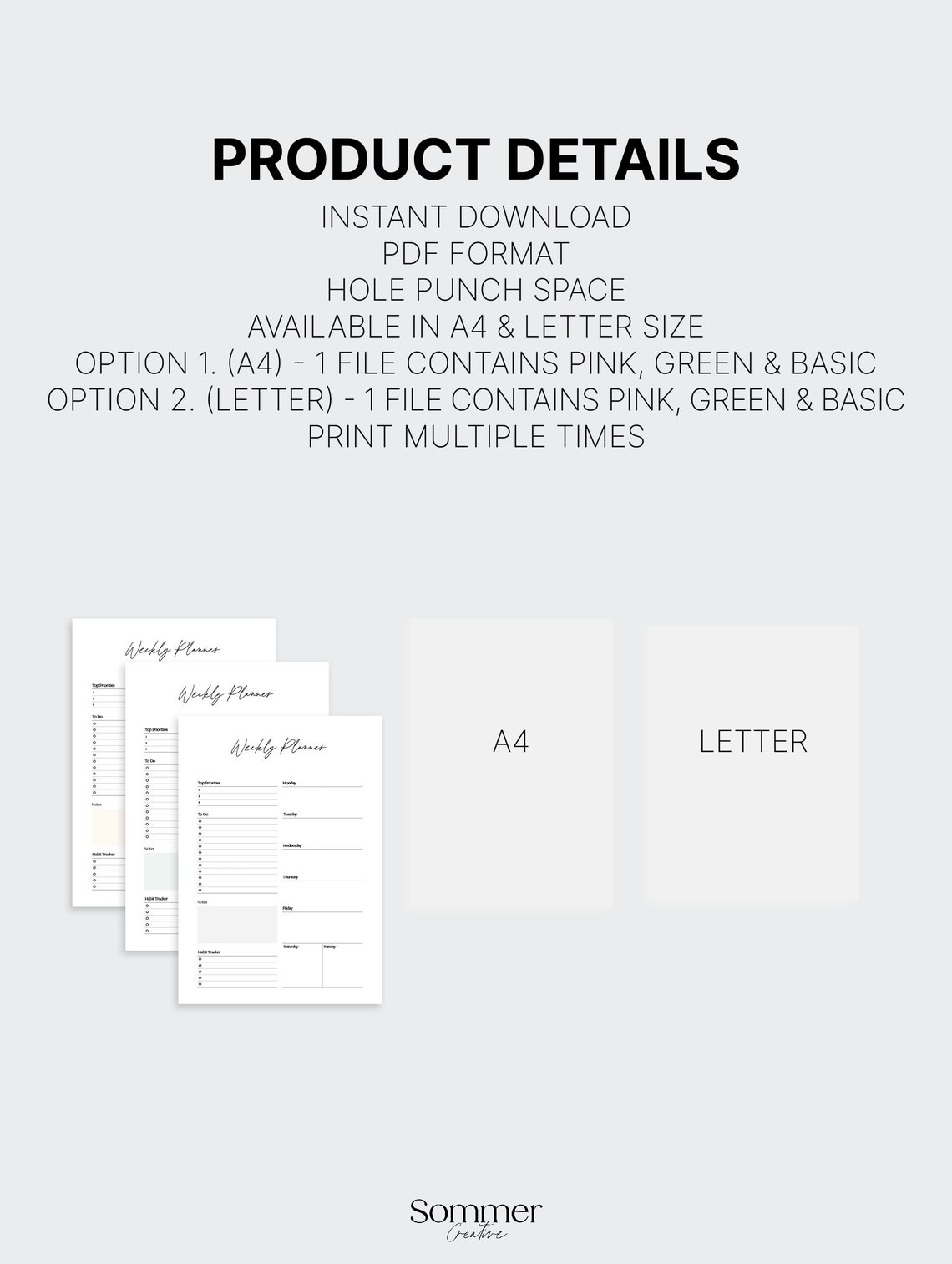 Printable Weekly Planner - Etsy
