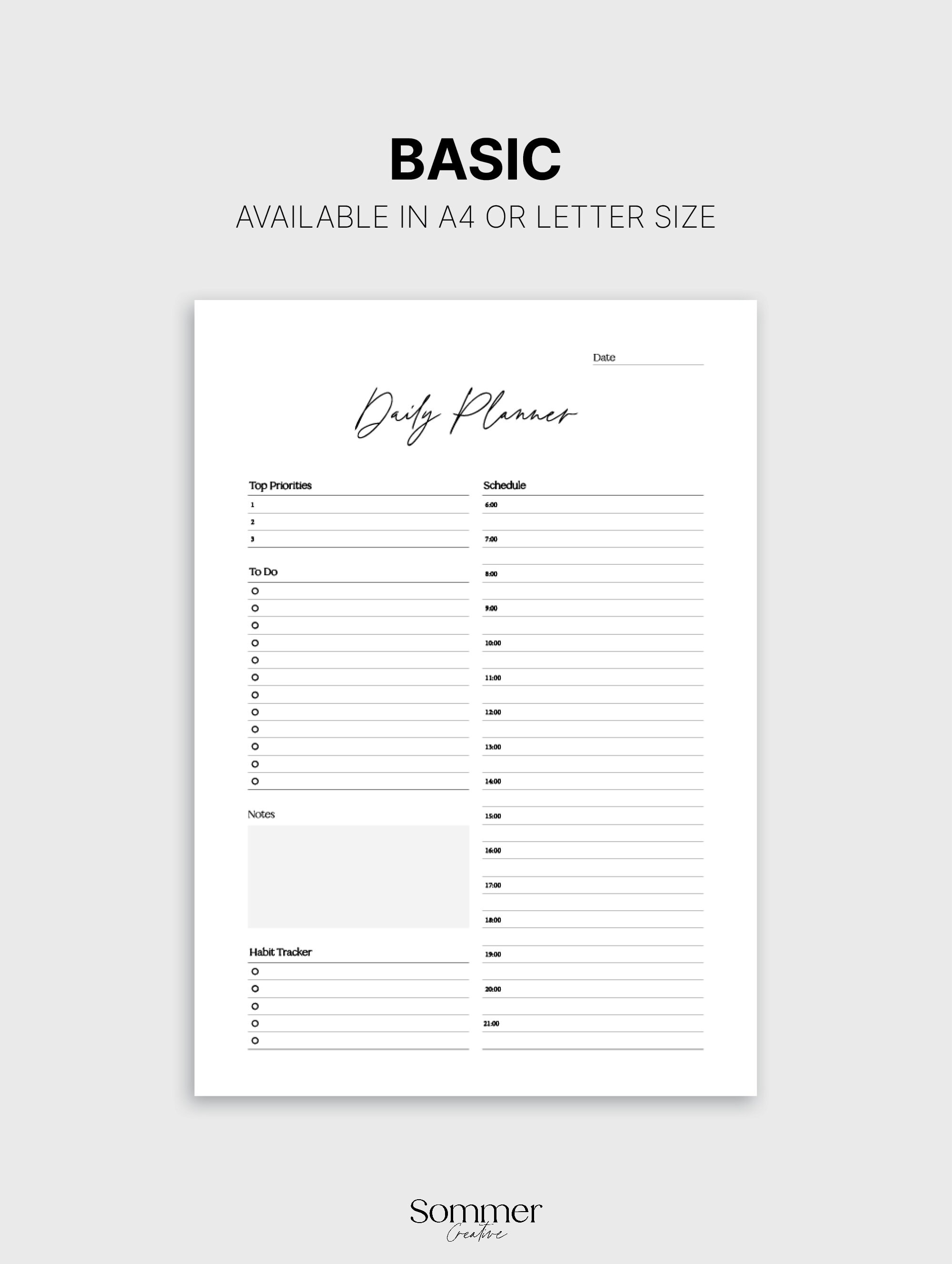 Printable Daily Planner - Etsy