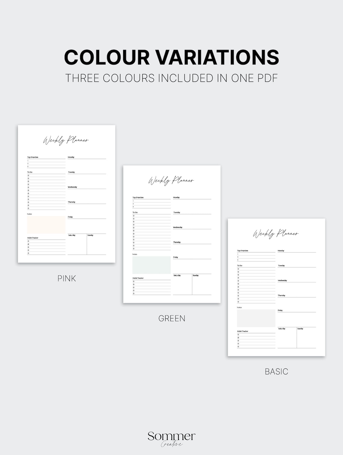 Printable Weekly Planner - Etsy