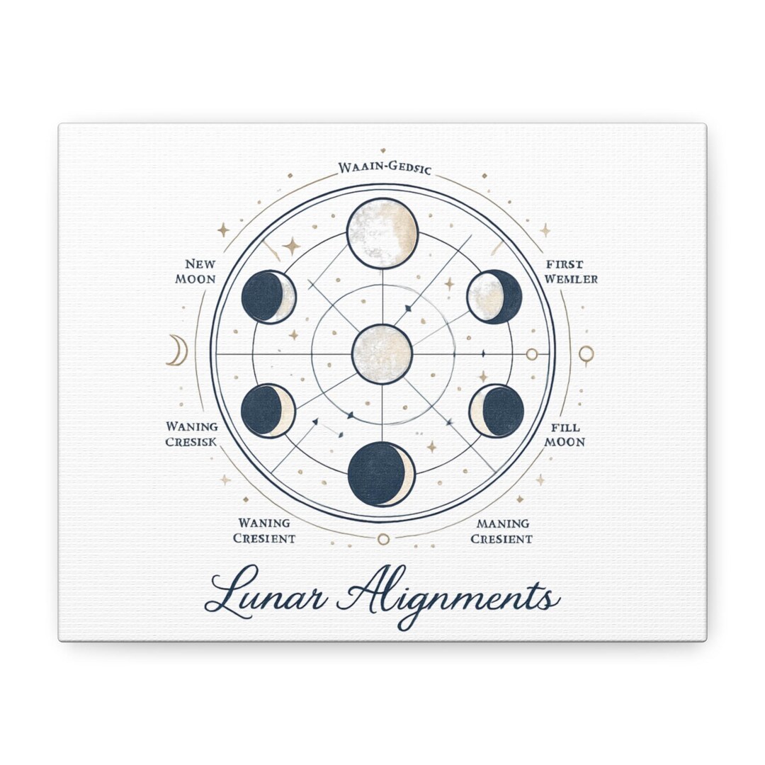 Lunar Alignments Moon Phase Diagram Canvas - Etsy