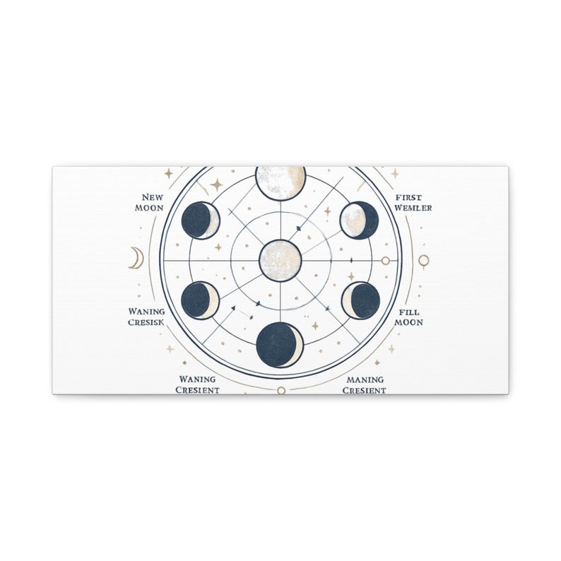 Lunar Alignments Moon Phase Diagram Canvas - Etsy