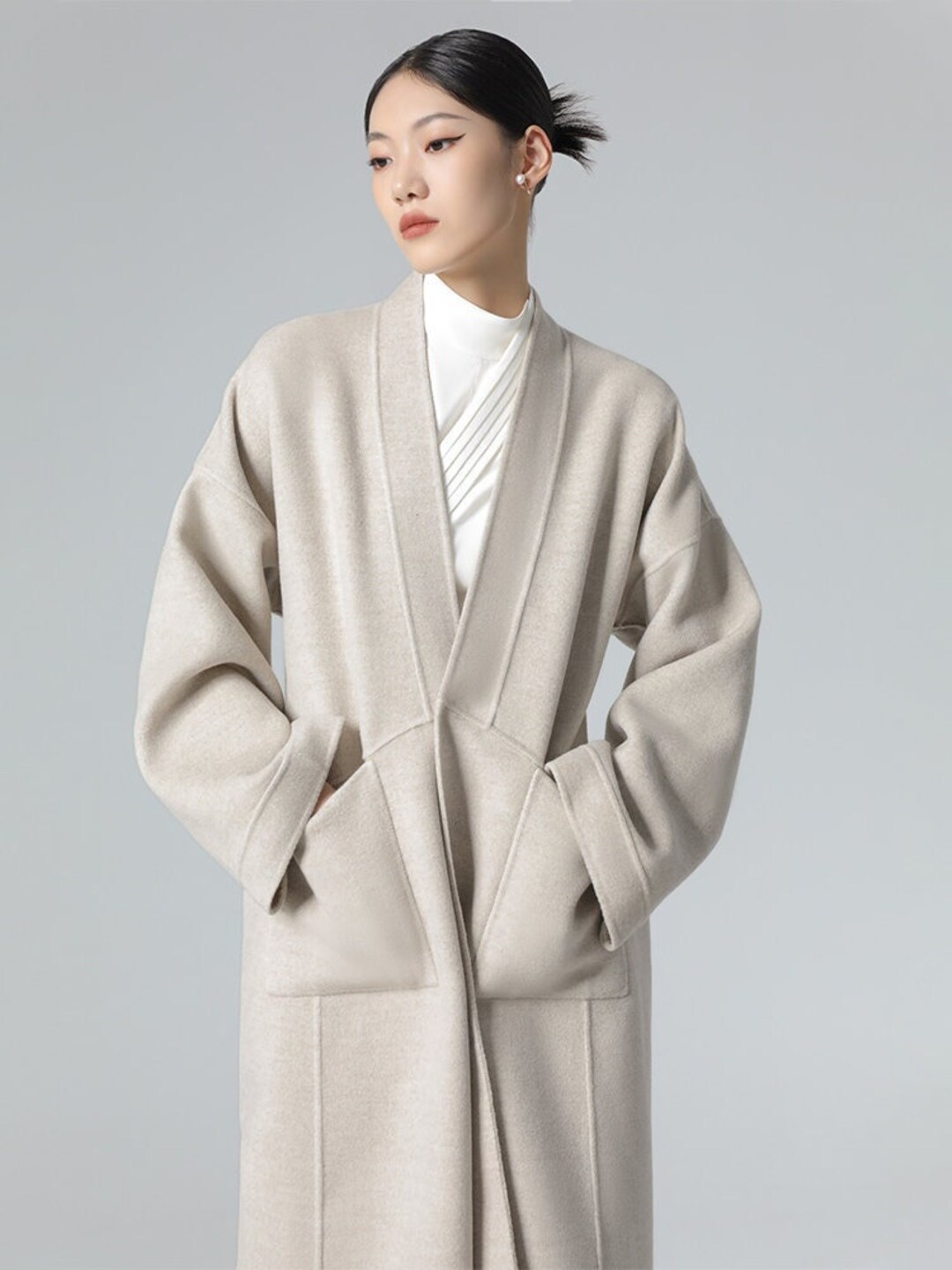 Classic Hanfu Eastern Elements Inspired Wool Womens Robe Coat Womens ...