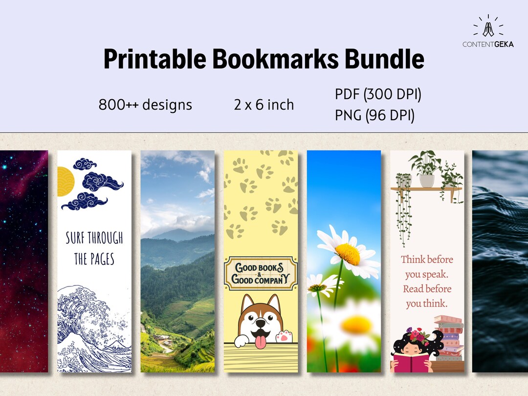 Printable Bookmarks Bundle Inclusive of More Than 800 - Etsy