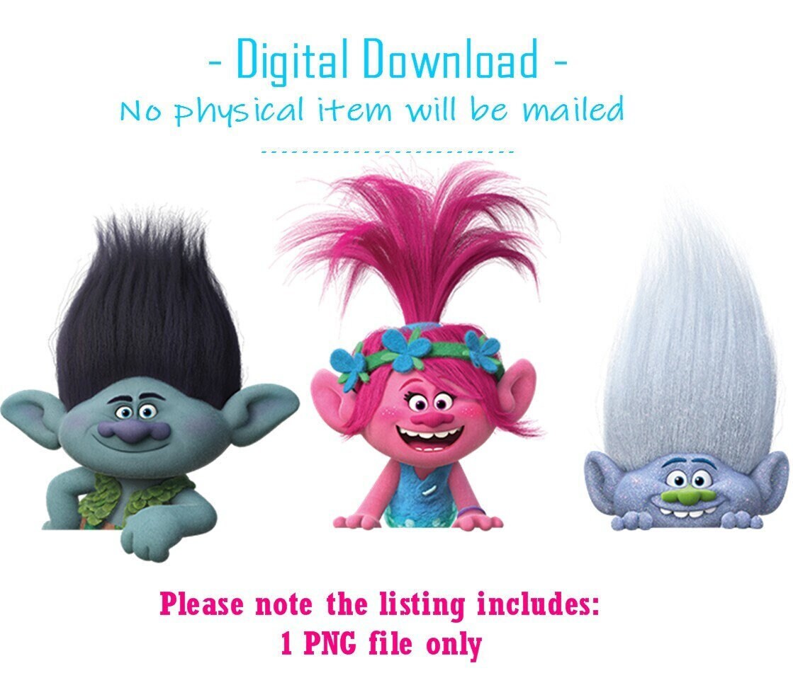 Trolls and Friends Clipart, PNG Instant Download - Etsy