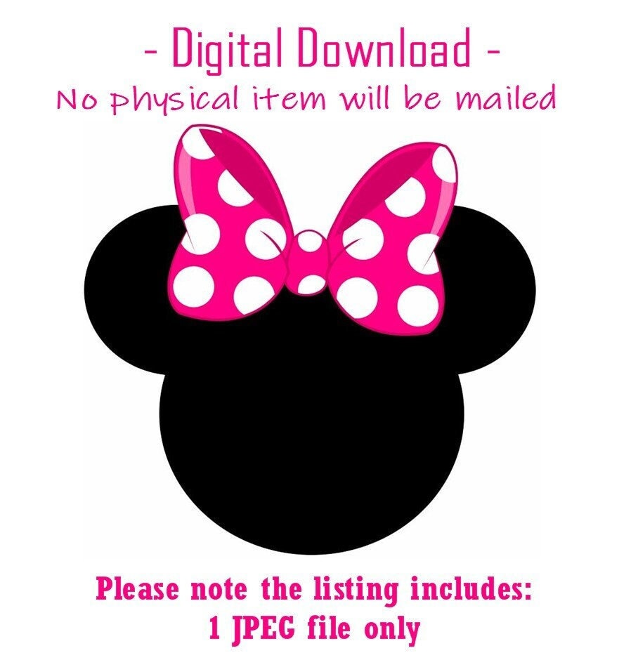 Minnie Mouse Face Clipart, JPEG Instant Download - Etsy