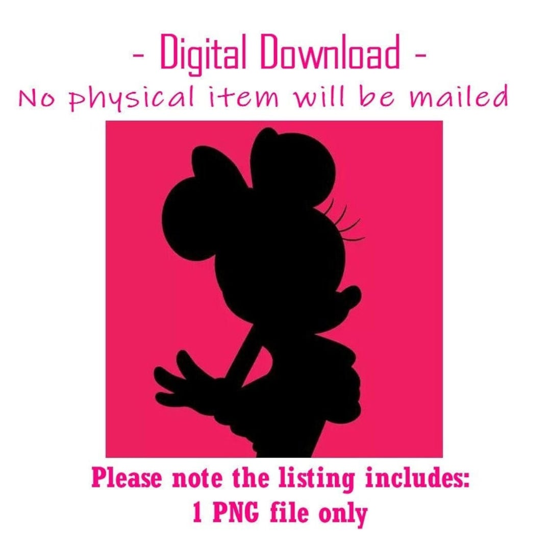 Minnie Mouse Silhouette Clipart, JPEG Instant Download - Etsy