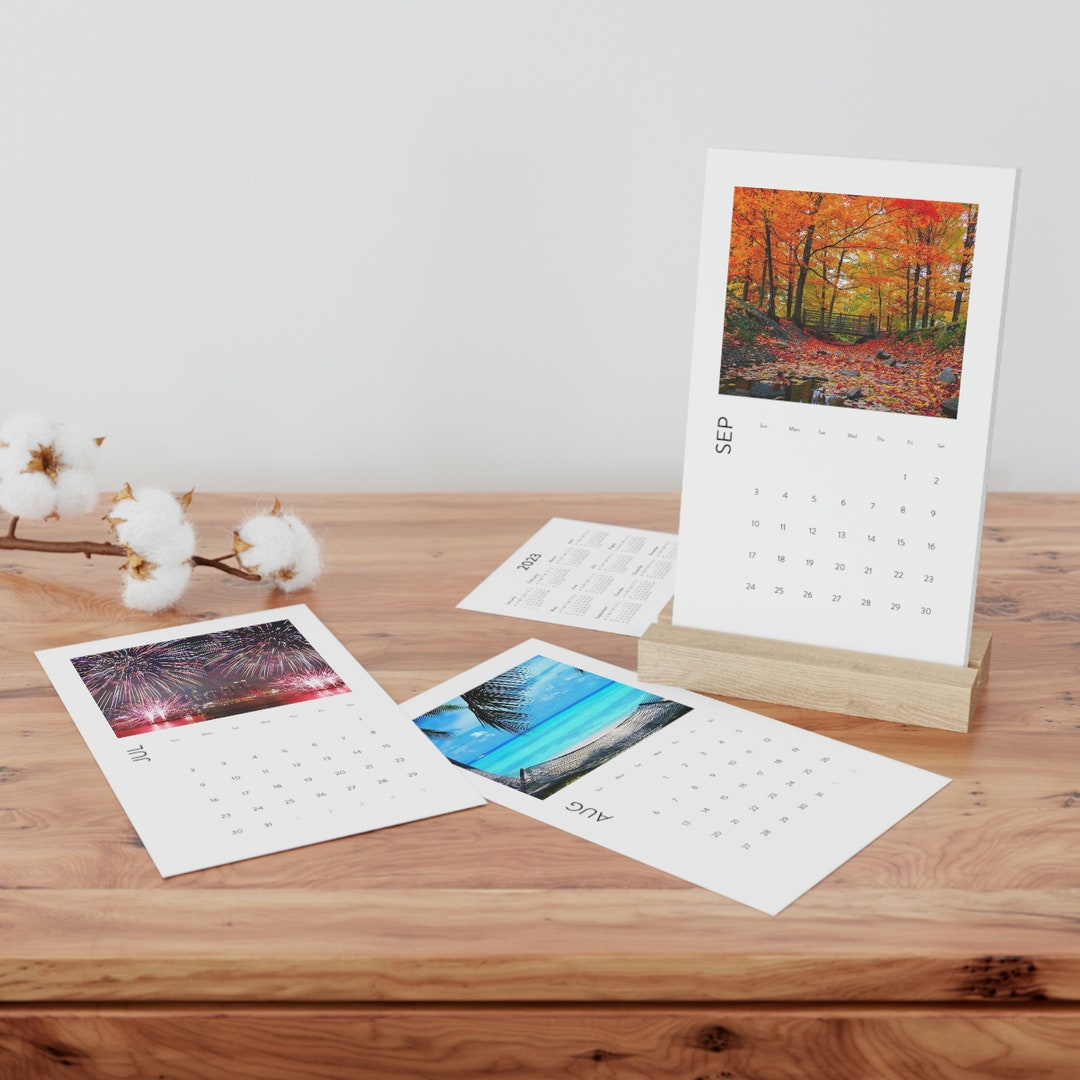 Seasonal Desk Top Calendar, Desk Top Calendar 2024, Picture Calendar - Etsy